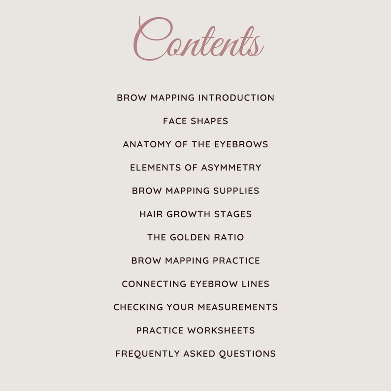 Brow Mapping PDF Printable Manual Tutorial Course Training and Eyebrow ...