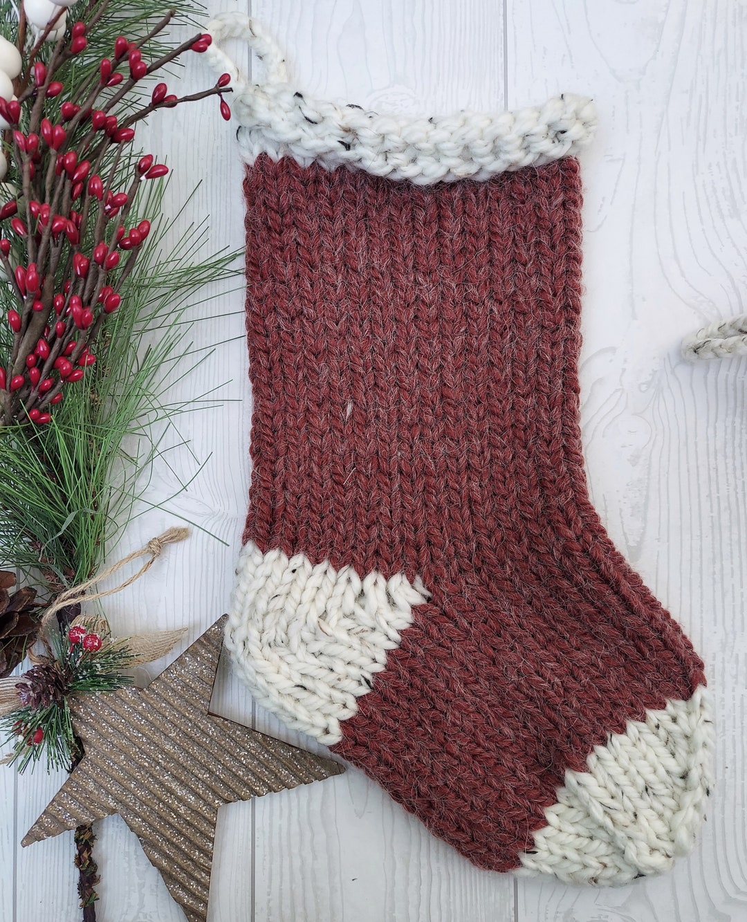 Quick Knit Christmas Stocking Pattern | Digital Download | Super Bulky ...