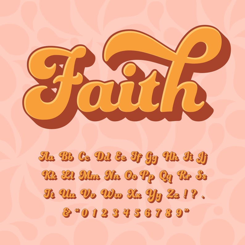 Retro Font, Retro ABC, PNG, SVG, Files, Retro - Etsy