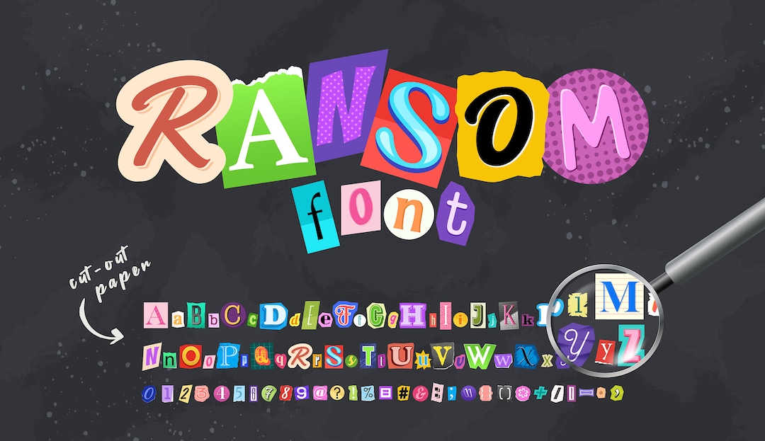 Ransom Font PNG, Cool Font, Newspaper Font, Cut off Font, Font, PNG - Etsy