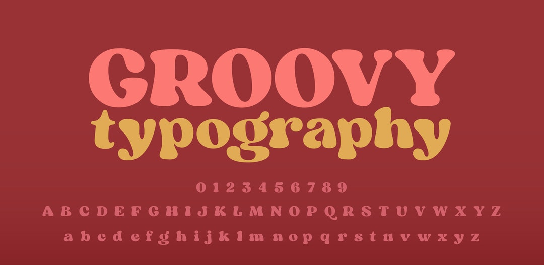 GROOVY FONT PNG, Retro Alphabet Png, Vintage Font Png, Groovy Alphabet ...