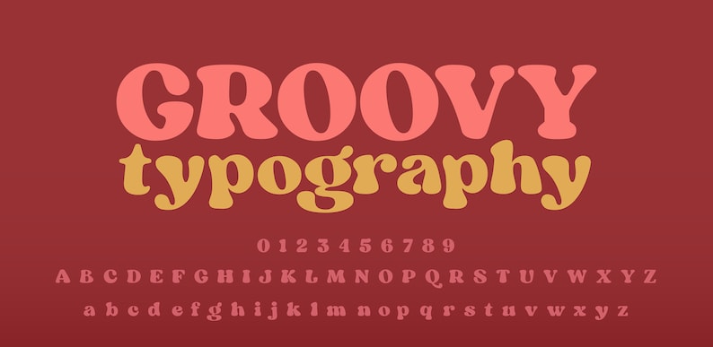 GROOVY FONT PNG, Retro Alphabet Png, Vintage Font Png, Groovy Alphabet ...