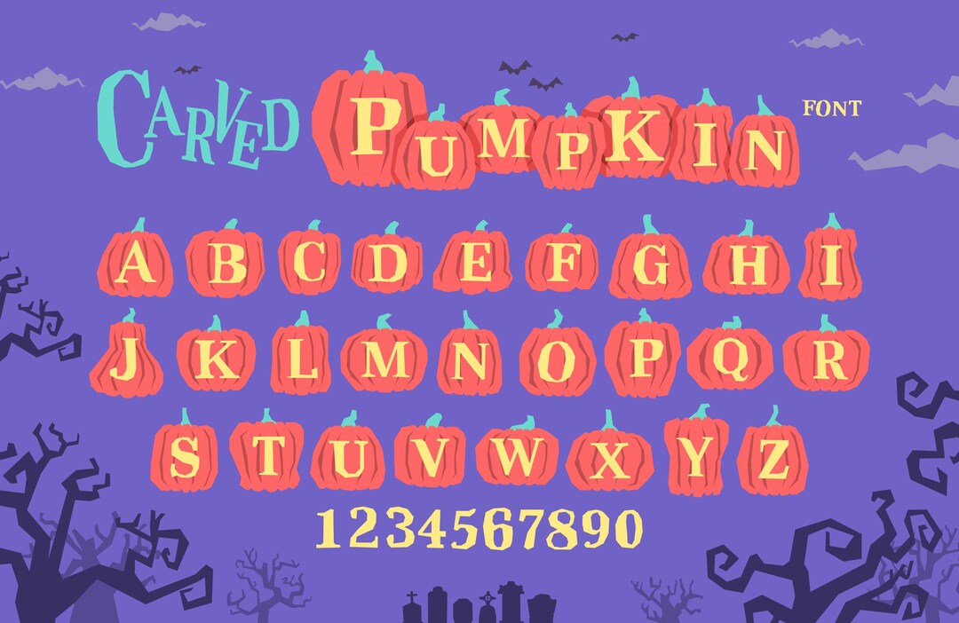Carved Pumpkin Font, Halloween Font, Font Png, SVG, Pumpkin ...