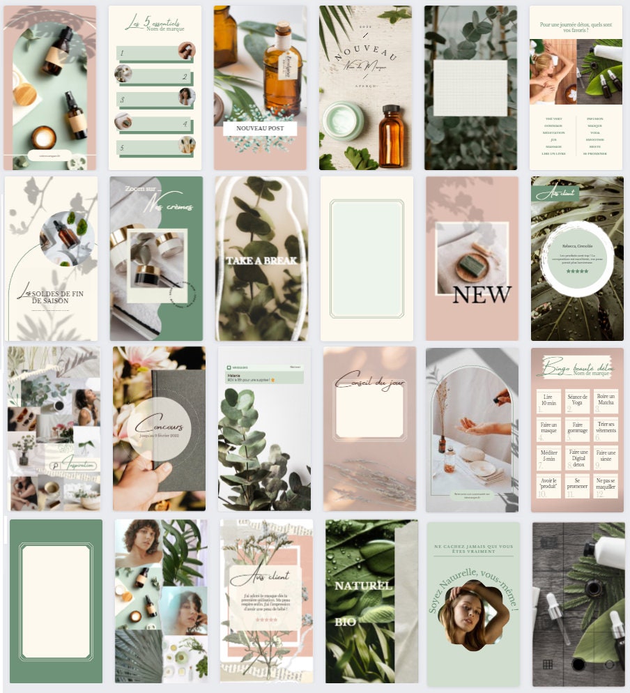 Customizable Canva Instagram Template Natural Beauty Feminine in French ...
