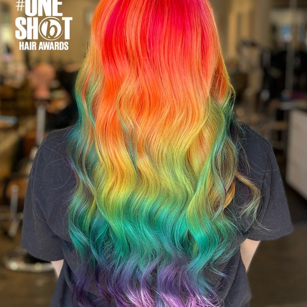Rainbow Wig - Etsy