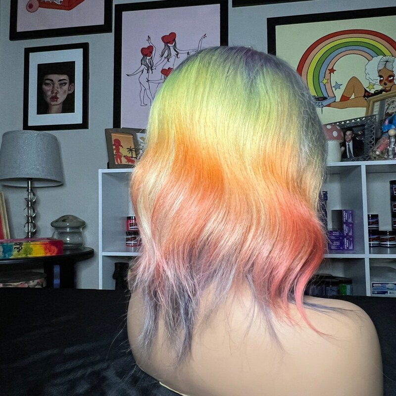 Rainbow Wig - Etsy