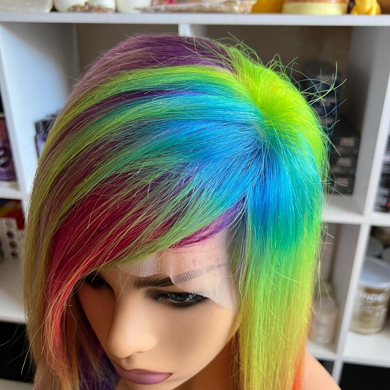 Rainbow Wig - Etsy