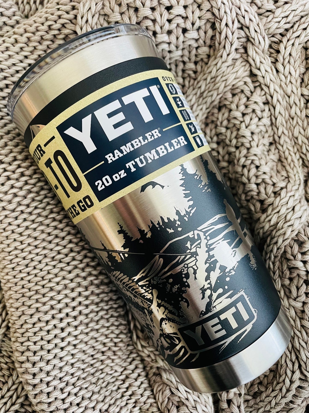 20oz Gone Fishing Engraved Yeti Rambler | 20oz Fishing Engraved Yeti Tumbler - Etsy