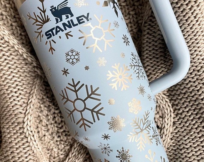 40oz Stanley Quencher 40oz Engraved Snowflakes Stanley Tumbler ...