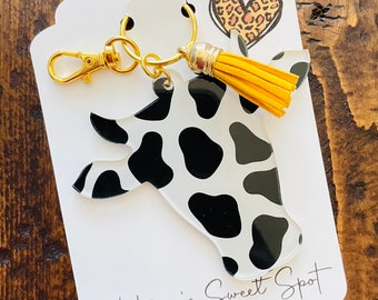 Cow Head Keychain - Etsy