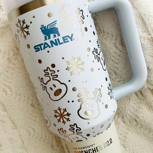 40oz Reindeer & Snowflakes Stanley | Stanley Quencher | 40z Engraved ...