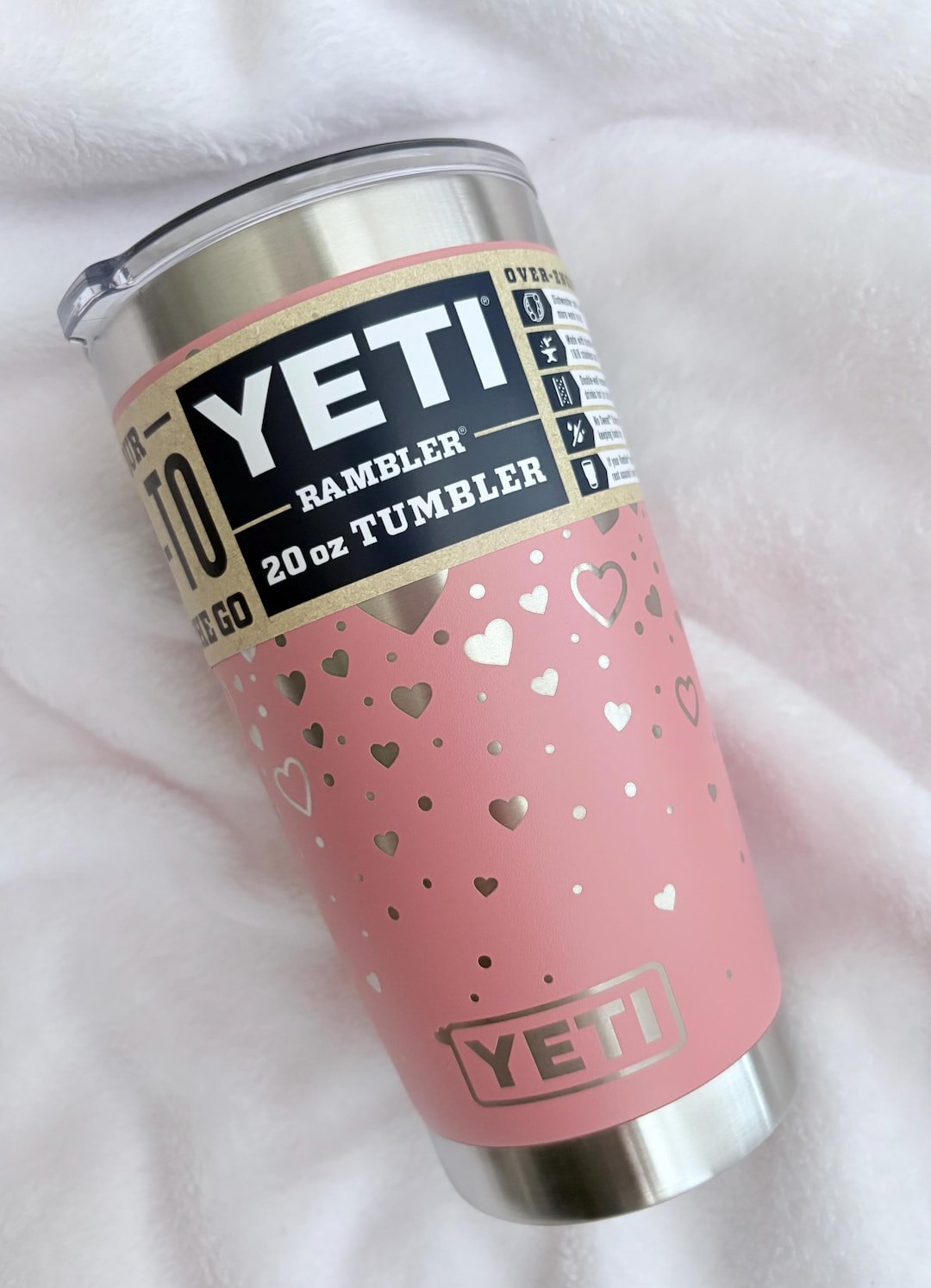 20oz Engraved Yeti Rambler| 20oz Valentine Tumbler | 20oz Hearts Shower ...