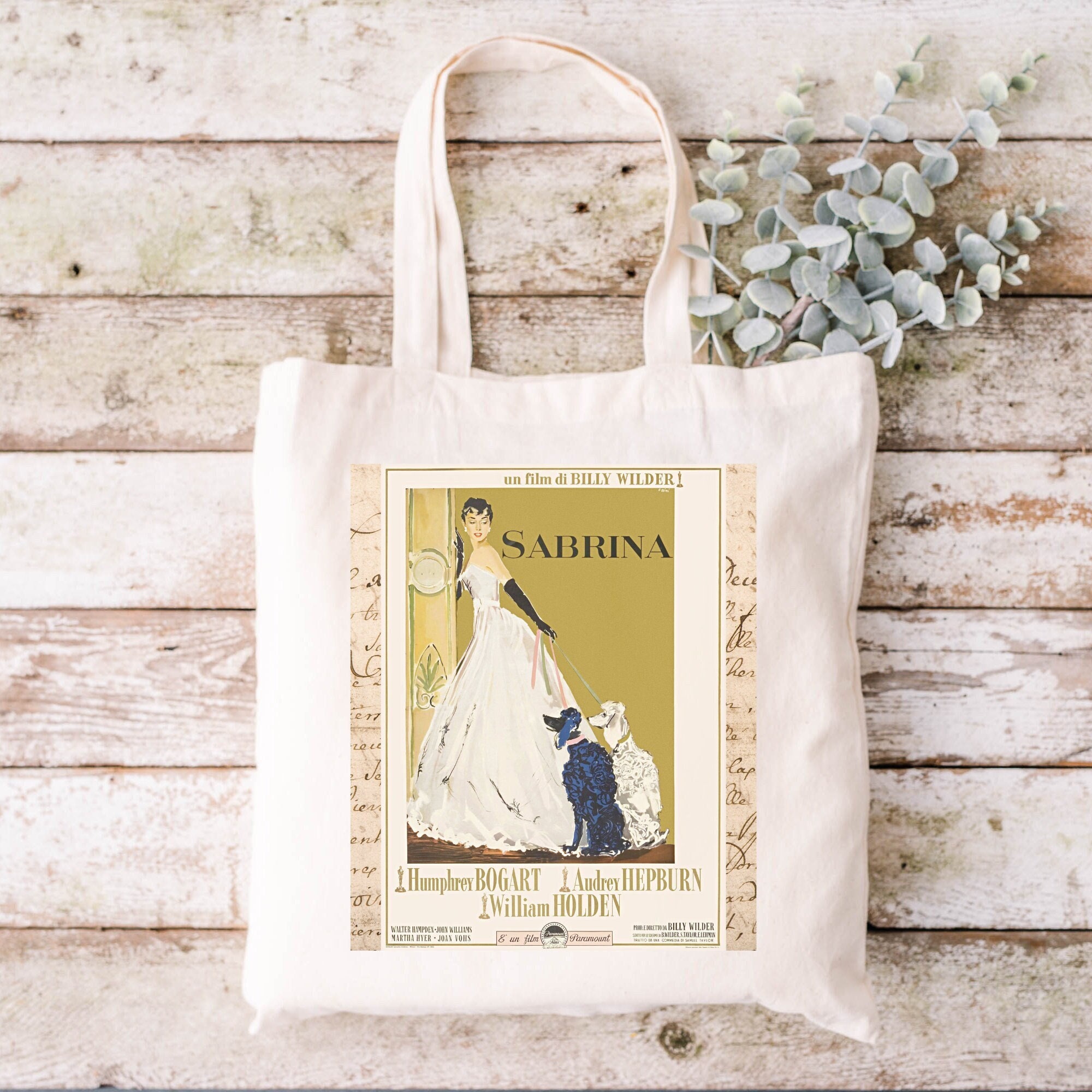 Sabrina Canvas Tote Bag Reel in Style With Audrey Hepburn a Cinematic ...