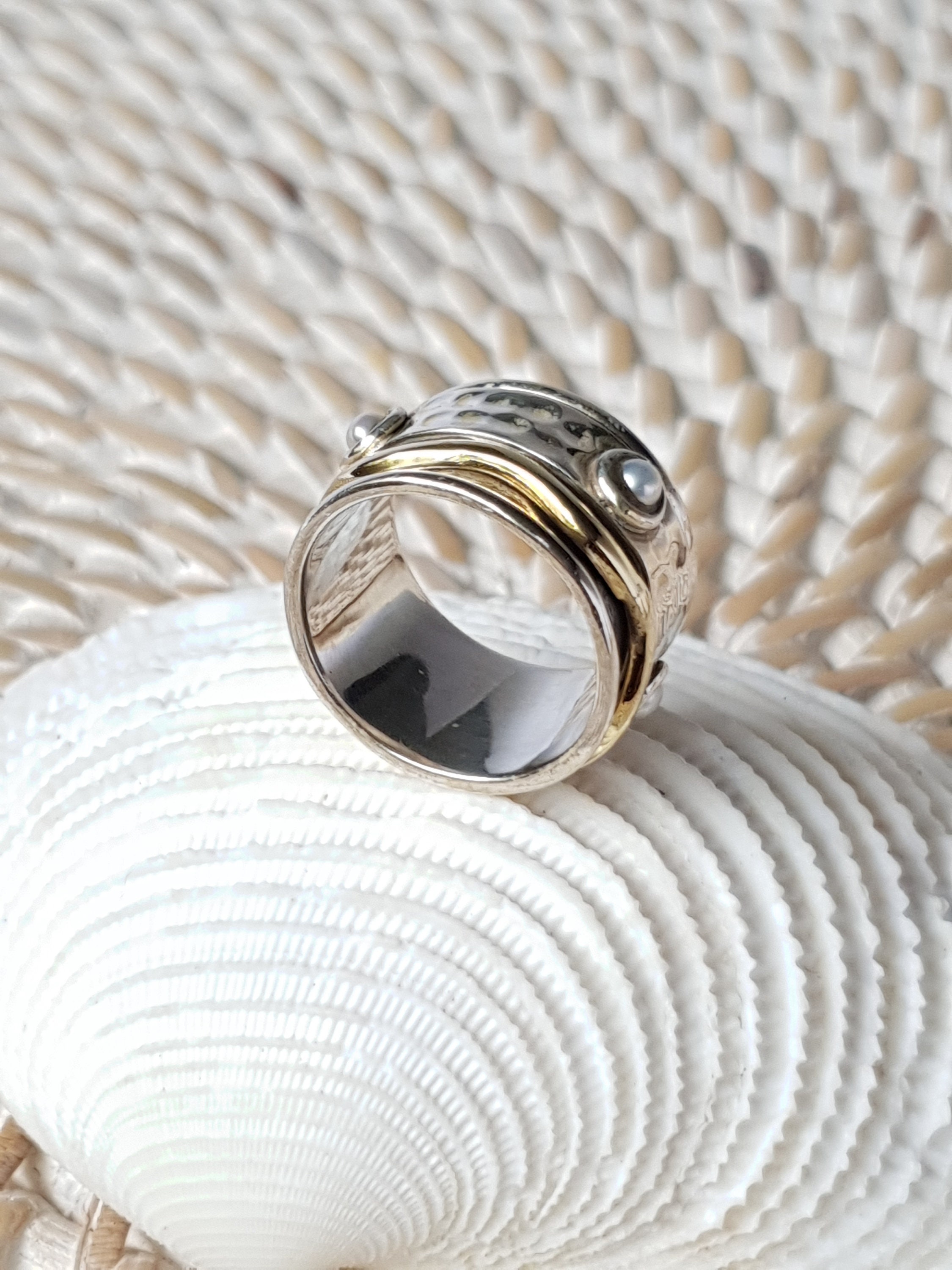 Pearl Wave Ring Fidget Ring for Women Anxiety Ring Spinner - Etsy