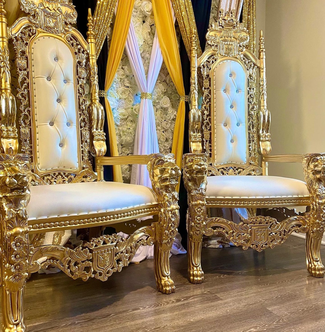 Set of 2 Wedding Throne Chairs Bridal. Hairs king and Queen - Etsy