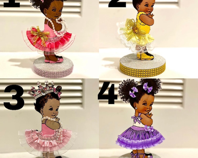 African American Centerpiece baby Shower Birthday Decor Baby Princess ...