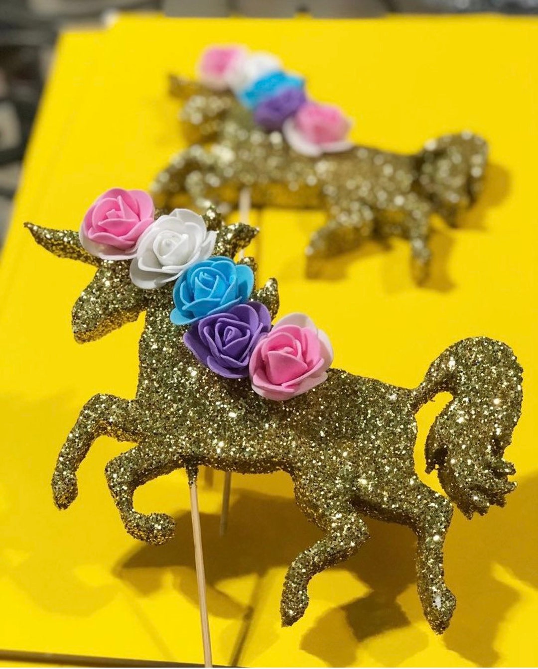 Unicorn Cake Topper | Unicorn Centerpiece |unicorn Pick | Floral Pick ...
