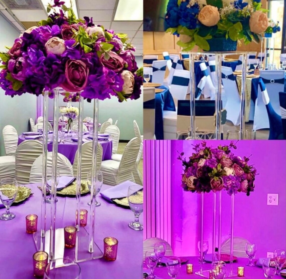 Set of 5 24 Tall Acrylic Wedding Stands centerpiece Riser - Etsy