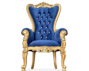 Blue and Gold Throne Chair - Etsy