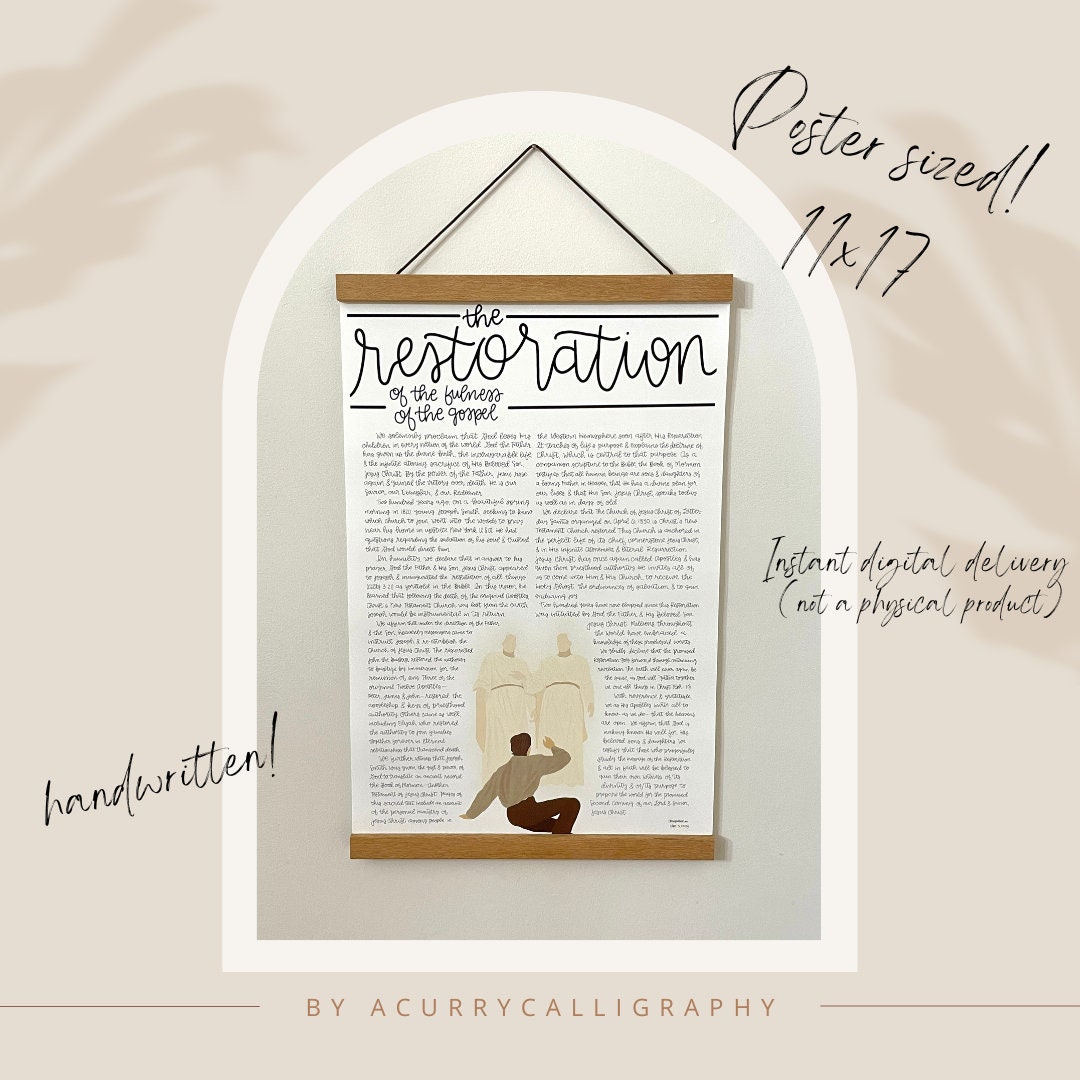Restoration Proclamation JPG, Printable LDS Art, Restoration ...