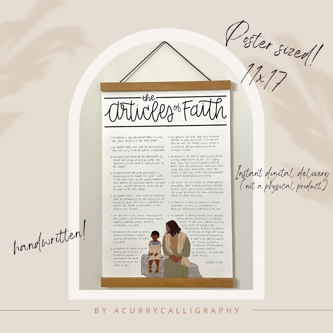 Articles of Faith JPG, Printable LDS Art, Articles of Faith Poster, LDS ...