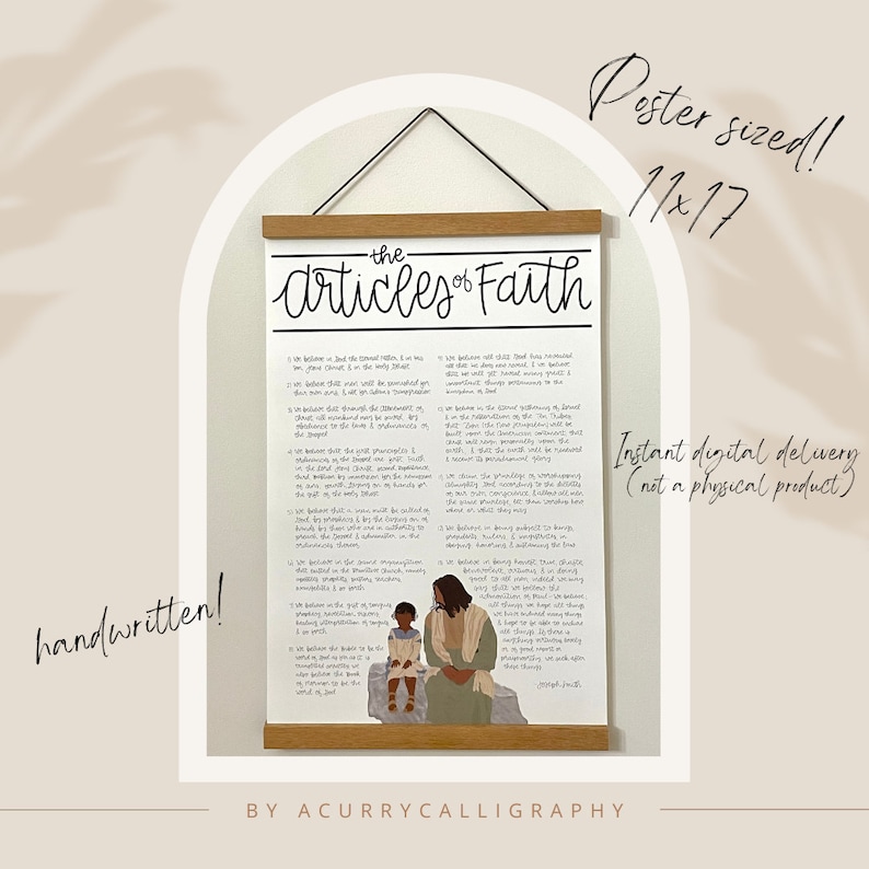 Articles of Faith JPG, Printable LDS Art, Articles of Faith Poster, LDS ...