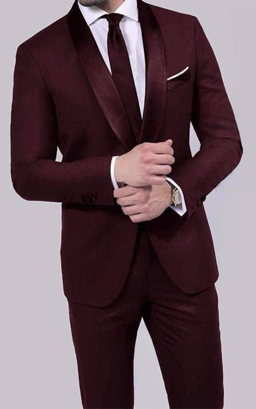 Maroon Suits for Men, Tuxedo Men's Suit for Wedding, Prom, Groom Wear ...