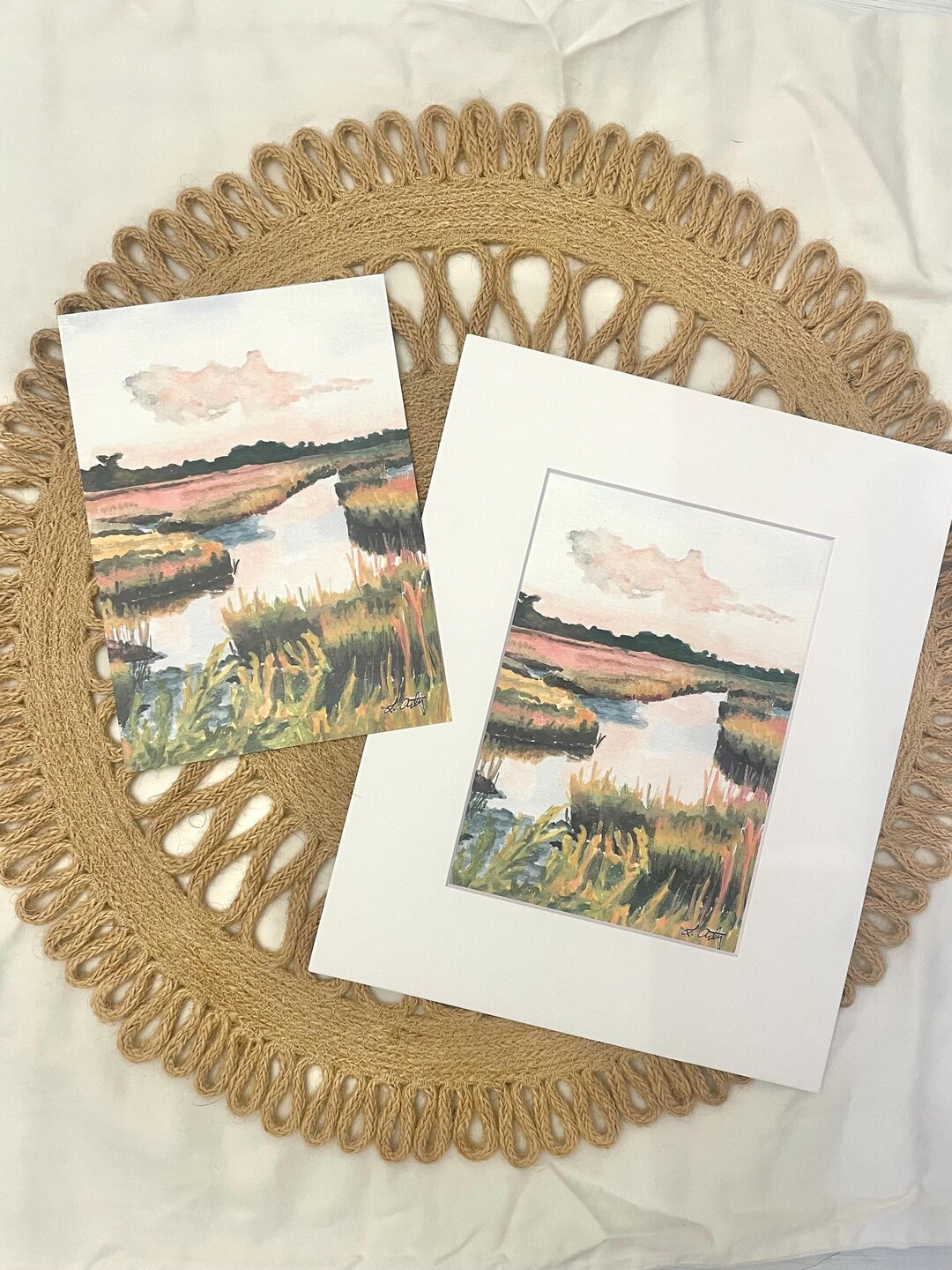 Coastal Marsh Print | Coastal Wall Art | Watercolor Print Marsh | Marsh Print Watercolor | Marsh ...