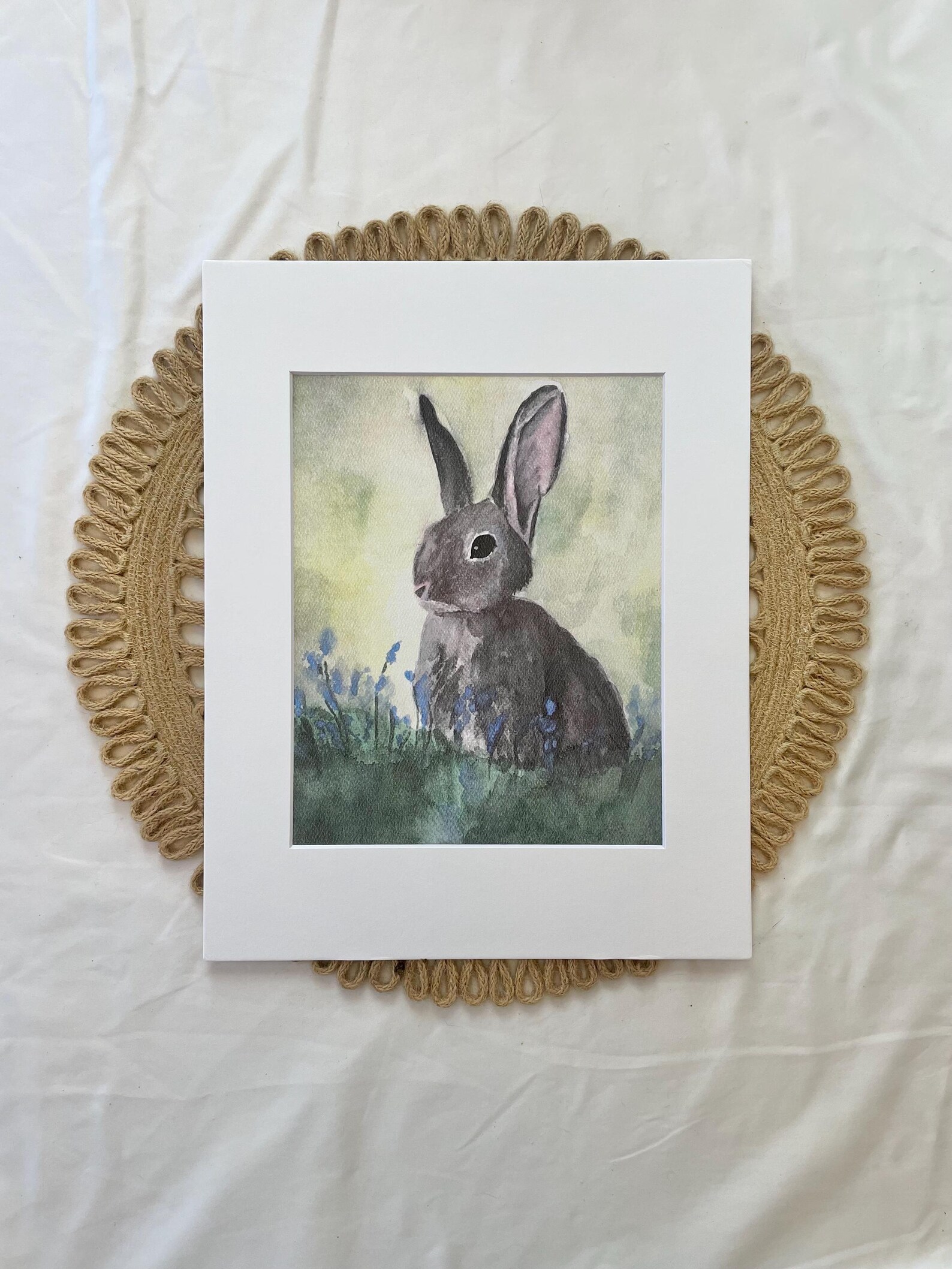 Bunny Watercolor Print | Woodlands Decor Print | Bunny Print | Cottage ...