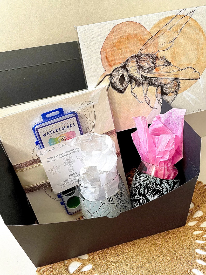 Date Night Box | Beginner Watercolor Kits | Watercolor Print | Hand ...