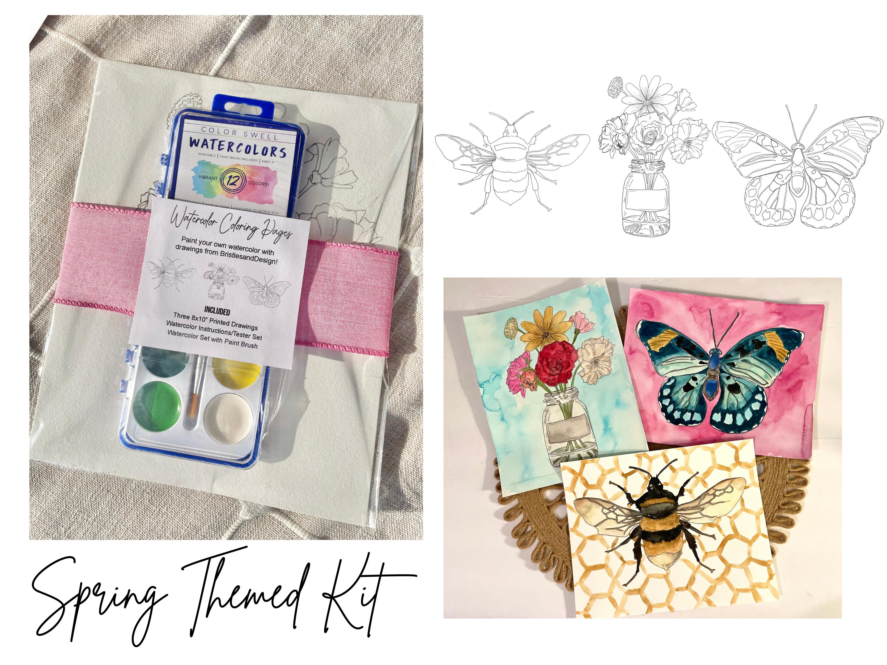Spring-themed Watercolor Paint Kit | DIY Painting Set for Beginners ...