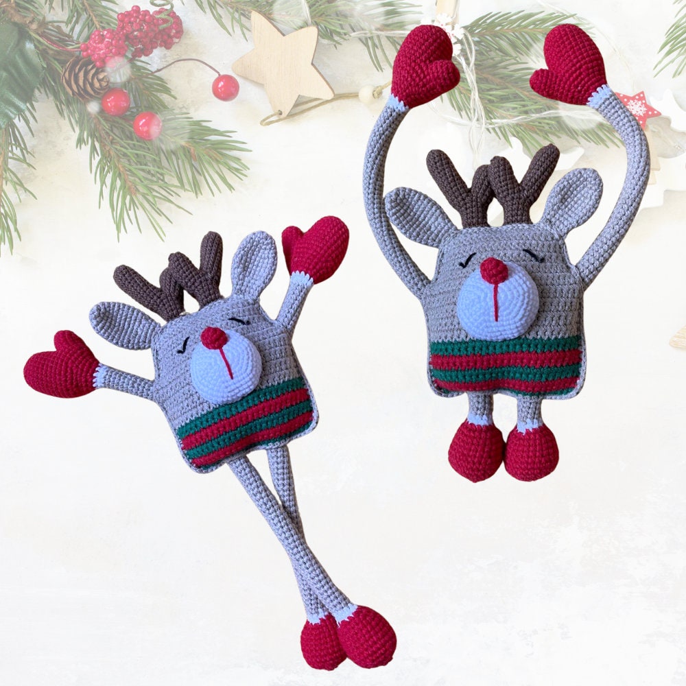 Crochet Pattern, Do-it-yourself, Sensory Toy, Christmas Reindeer ...