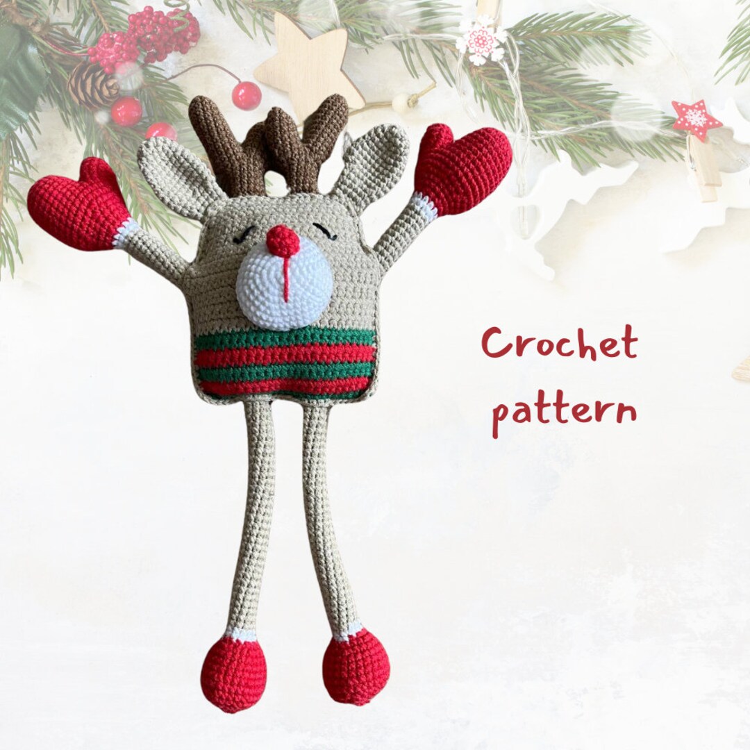 Crochet Pattern, Do-it-yourself, Sensory Toy, Christmas Reindeer ...