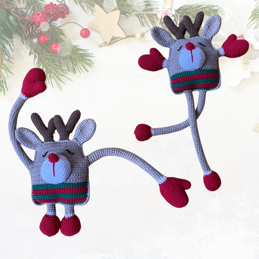 Crochet Pattern, Do-it-yourself, Sensory Toy, Christmas Reindeer ...