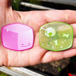 Ditto and Gelatinous Cube Stickers - Transparent Stickers - Pink Cube ...