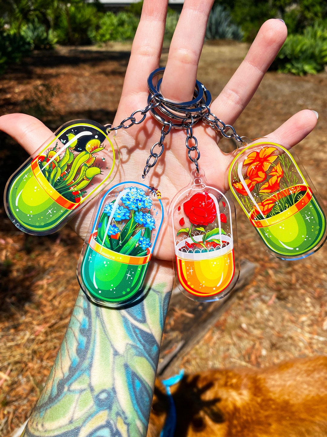 Plant Pills Keychains - Acrylic Keychain - Forget-me-nots - California ...