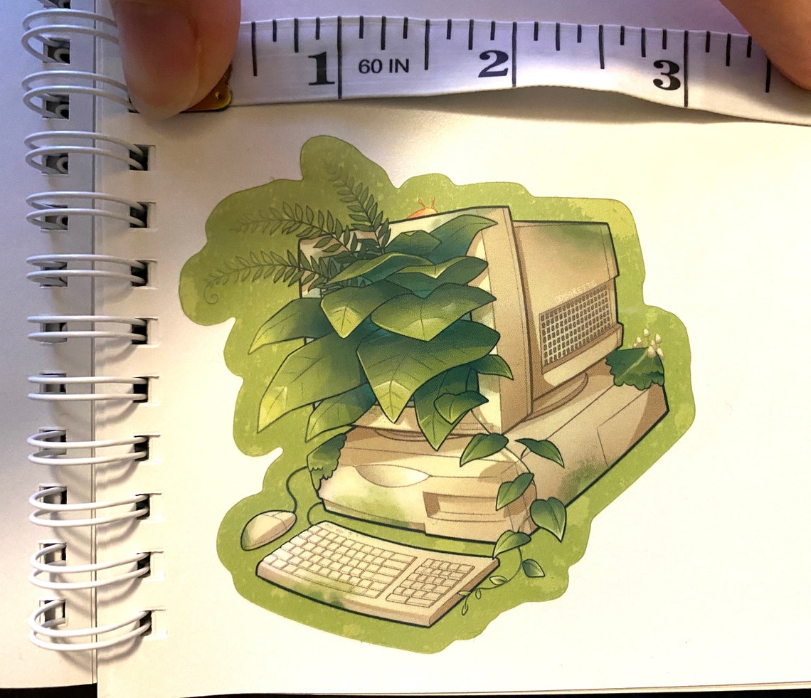 Retro PC Terrarium Sticker - Waterproof Vinyl Sticker - Dishwasher Safe ...