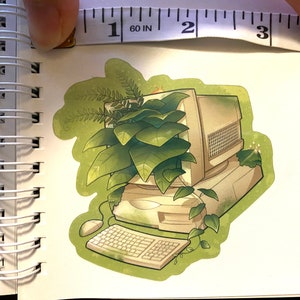 Retro PC Terrarium Sticker - Waterproof Vinyl Sticker - Dishwasher Safe ...