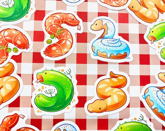Sweet Snake Snacks Waterproof Sticker Set - Etsy