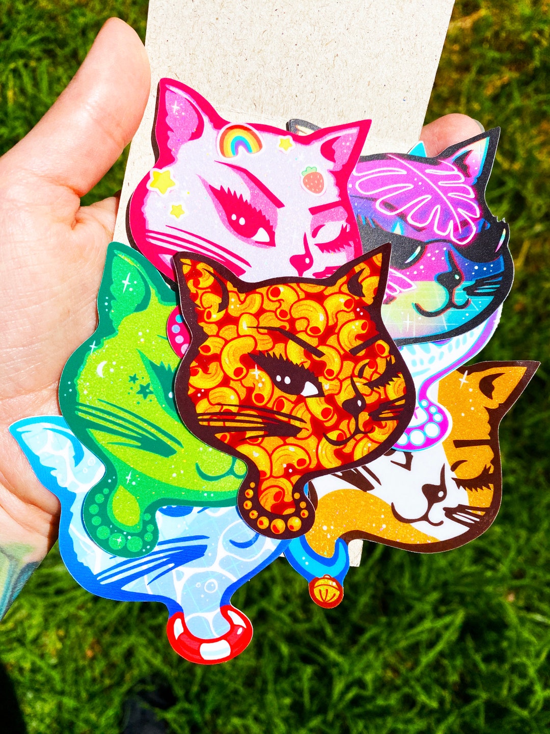Random Winking Cat Sticker - 90's Nostalgia - Cat Face - Felines ...