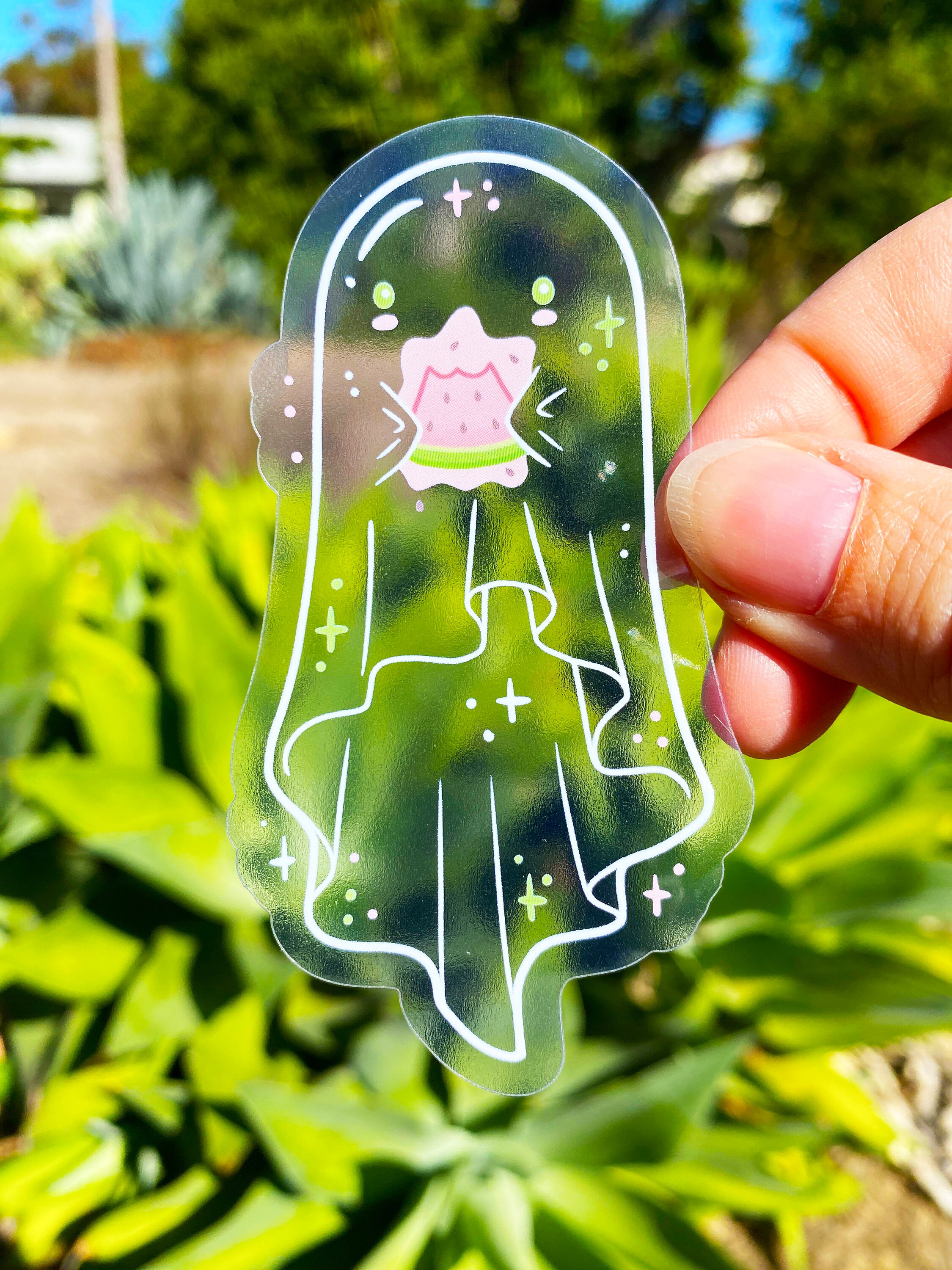 Watermelon Ghost Stickers: Summerween Transparent Art - Etsy