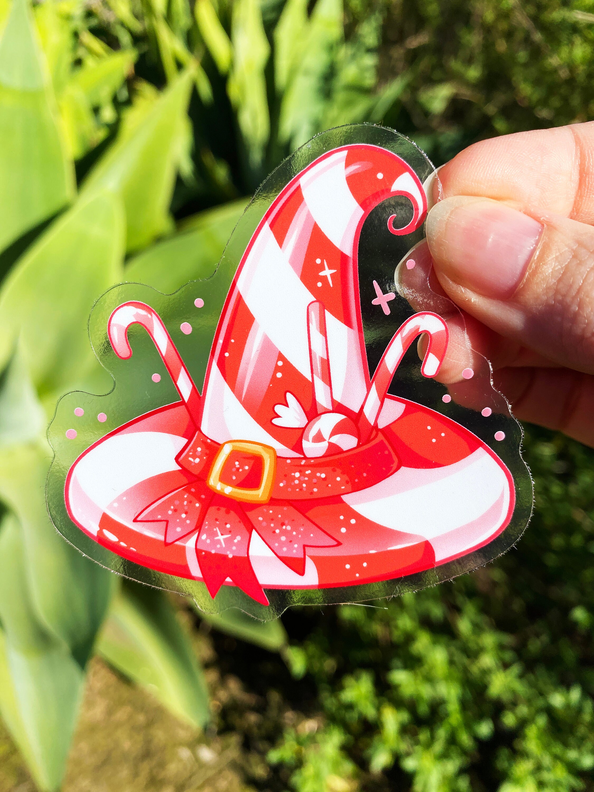 Christmas Witch Hat Stickers: Transparent Holiday Decals - Etsy
