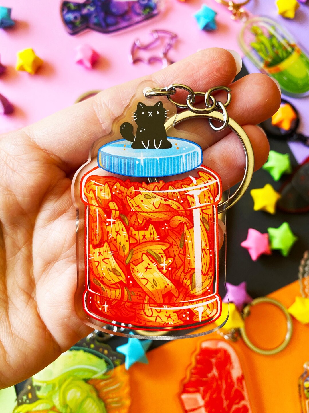 Kimchi Cats Acrylic Keychain: Korean Food Art - Etsy
