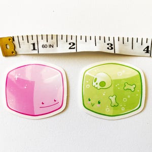 Ditto and Gelatinous Cube Stickers - Transparent Stickers - Pink Cube ...