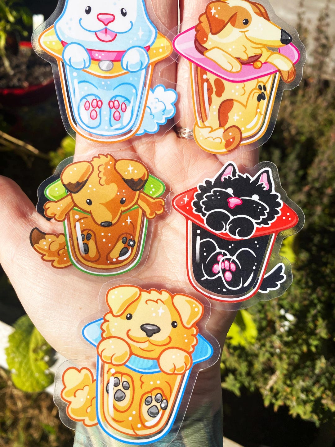 Pup Cup Stickers - Husky - Golden Retriever - Scottish Terrier - Borzoi ...