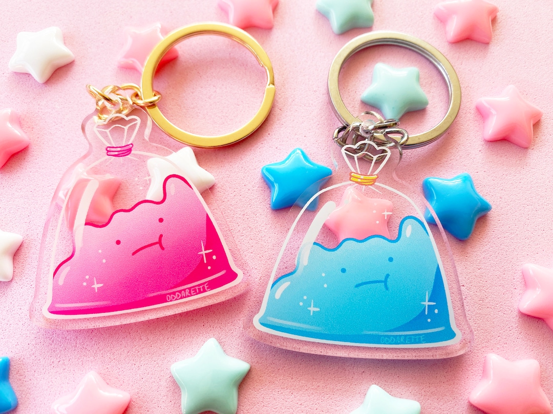 Bag O' Pink Squishy Friend Keychain - Acrylic Keychain - Waterproof ...