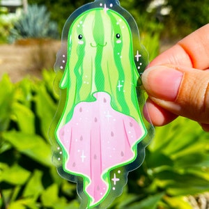 Watermelon Ghost Stickers: Summerween Transparent Art - Etsy