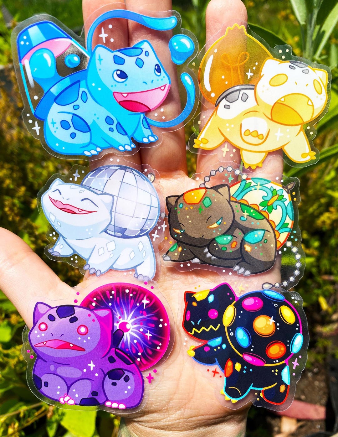 Light Fakemon Stickers: Hand-drawn Monster Art - Plasma & Disco Ball - Etsy