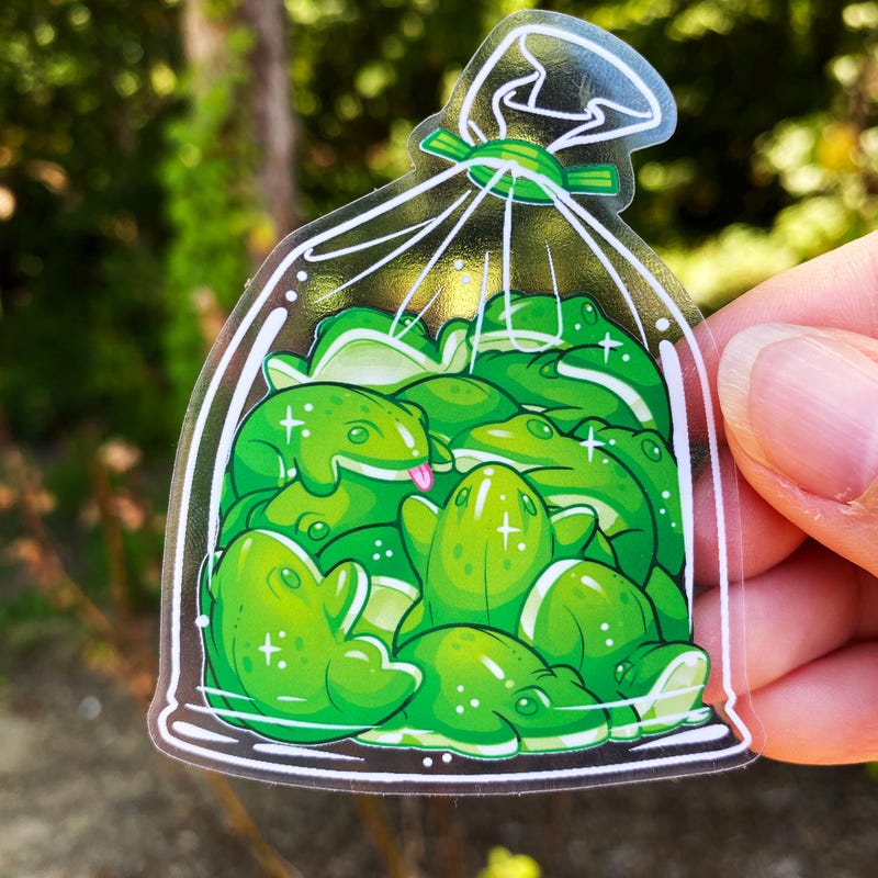 Clear Vinyl Frog Sticker - Etsy UK