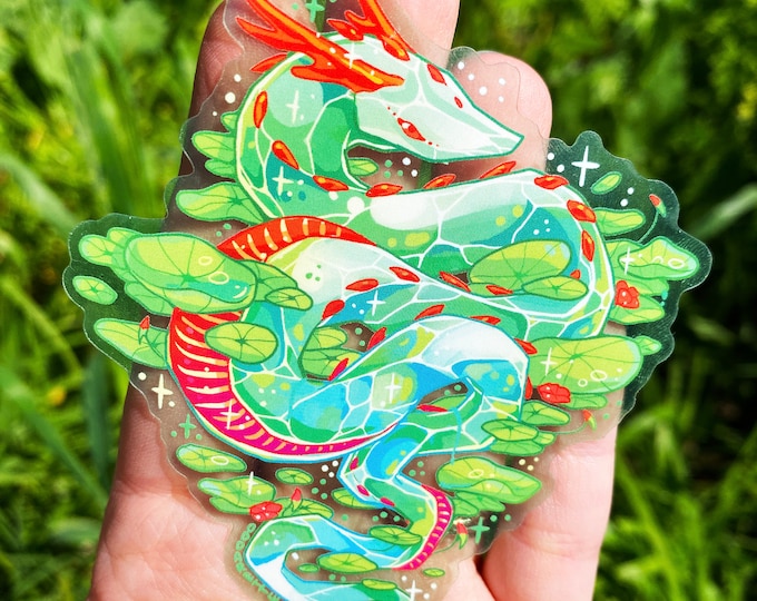 Water Dragon Sticker Transparent Stickers Vinyl Waterproof Serpent ...